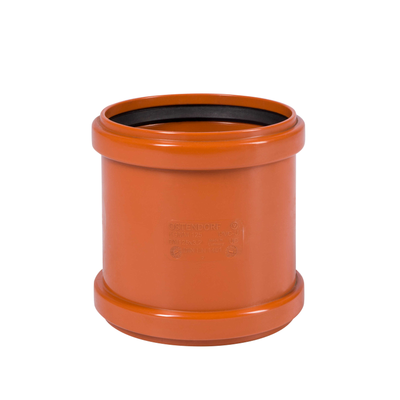 Spojka dvouhrdlá kanalizační PVC Osma KGMM, DN 125, oranžová ⋅ PLANO